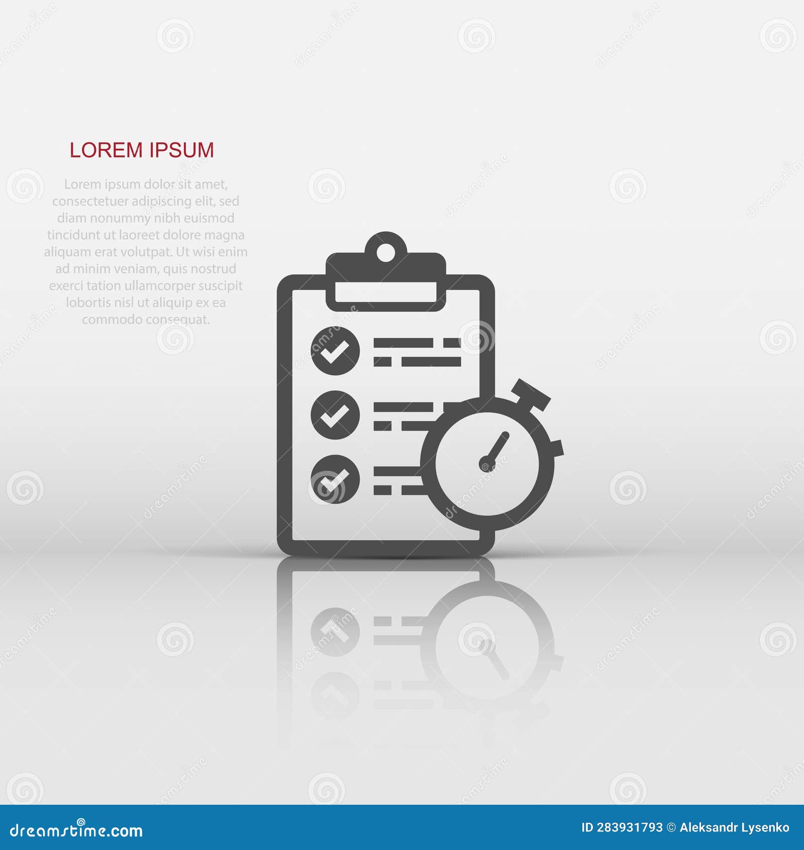 Document Witch Clock Icon In Comic Style. Checklist Survey Cartoon ...