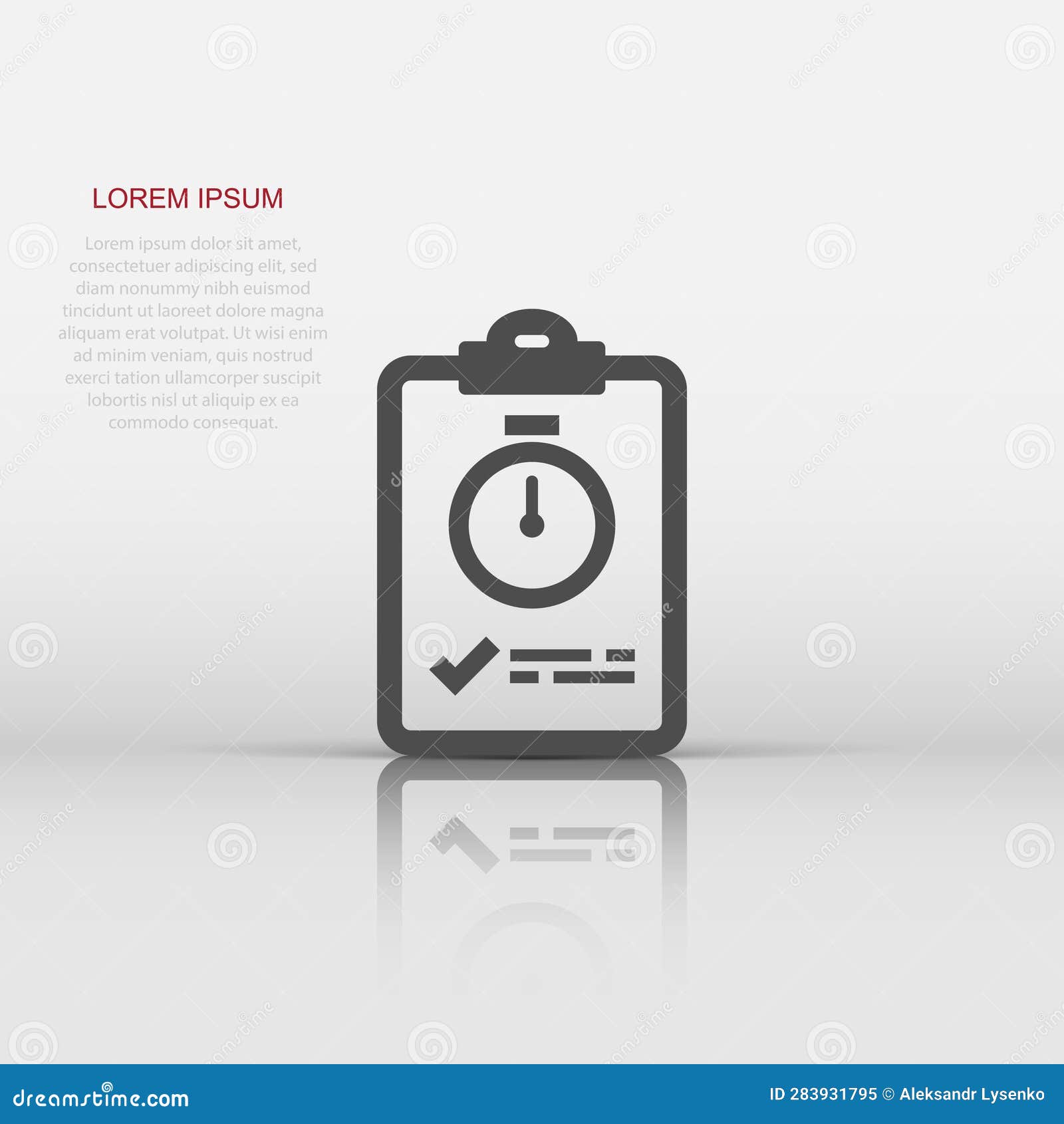 Document Witch Clock Icon In Comic Style. Checklist Survey Cartoon ...