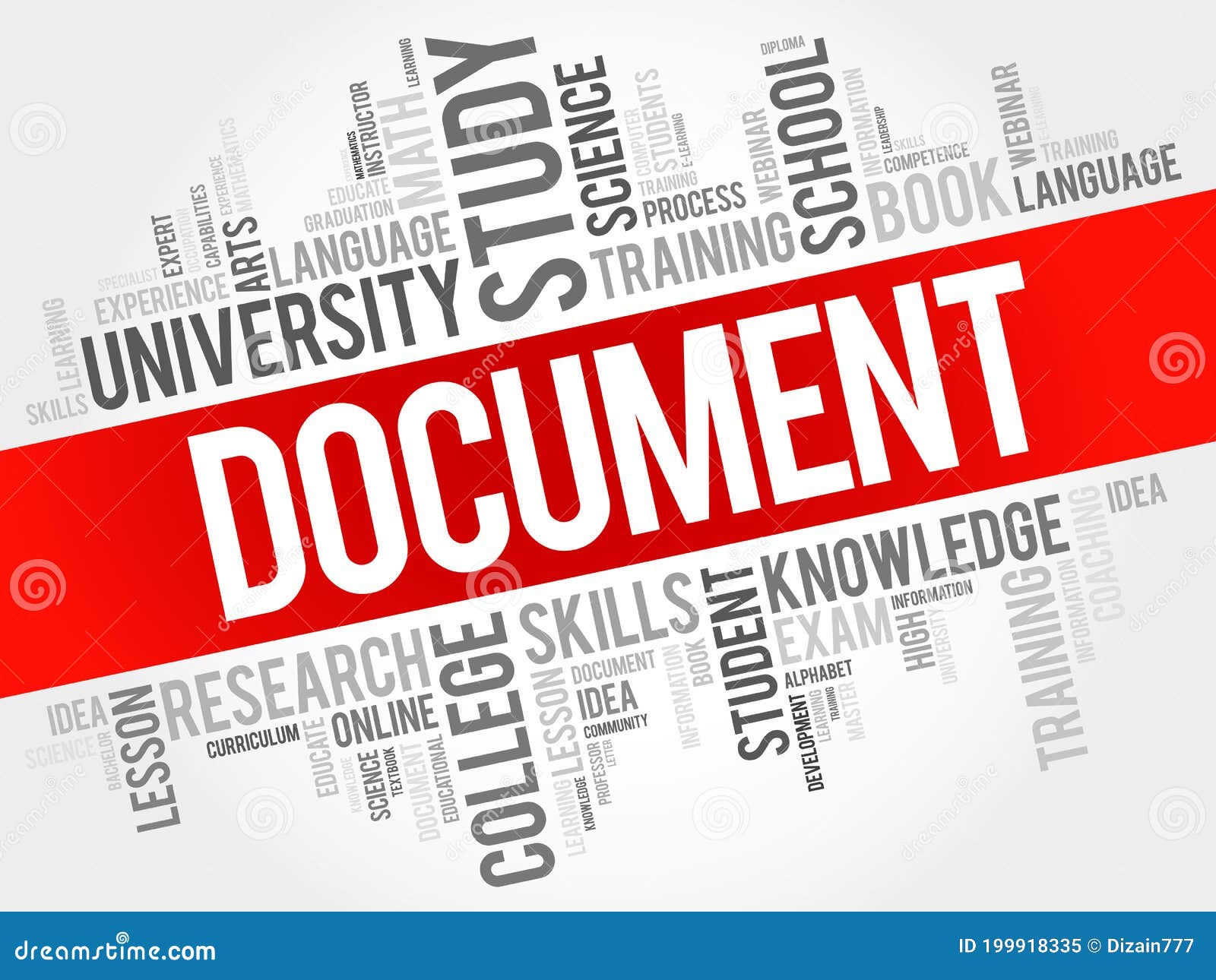 DOCUMENT Word Cloud Collage Stock Illustration - Illustration of ...