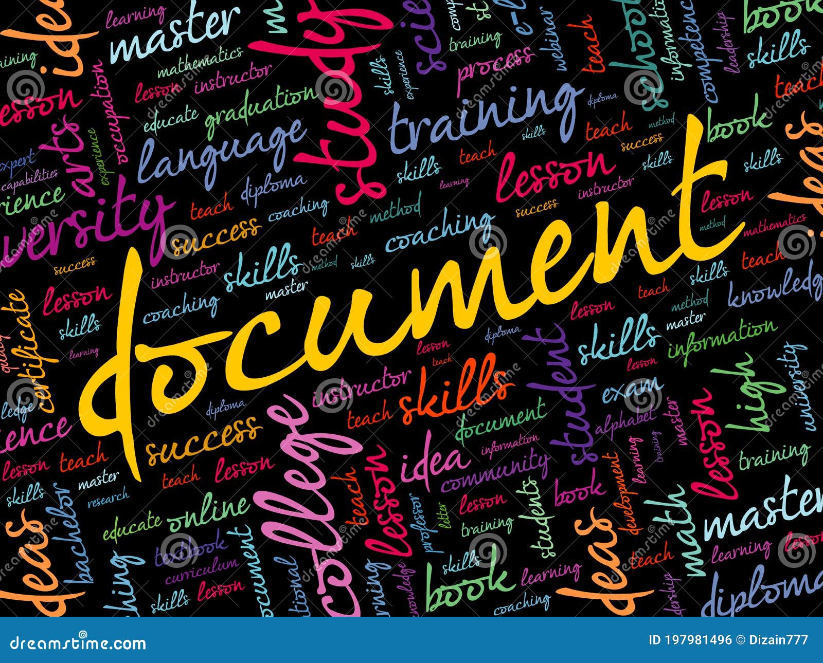 DOCUMENT Word Cloud Collage Royalty-Free Stock Photography ...