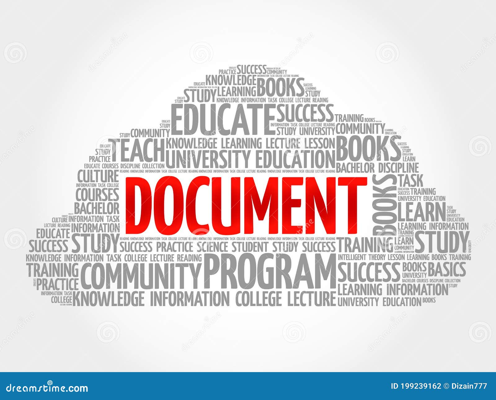 DOCUMENT Word Cloud Collage Stock Illustration - Illustration of ...