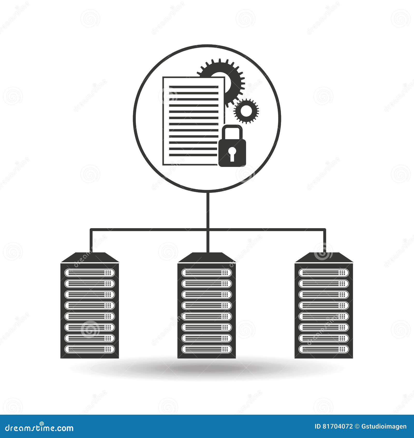 Document Work Secure Data Center Connection Stock Vector - Illustration ...