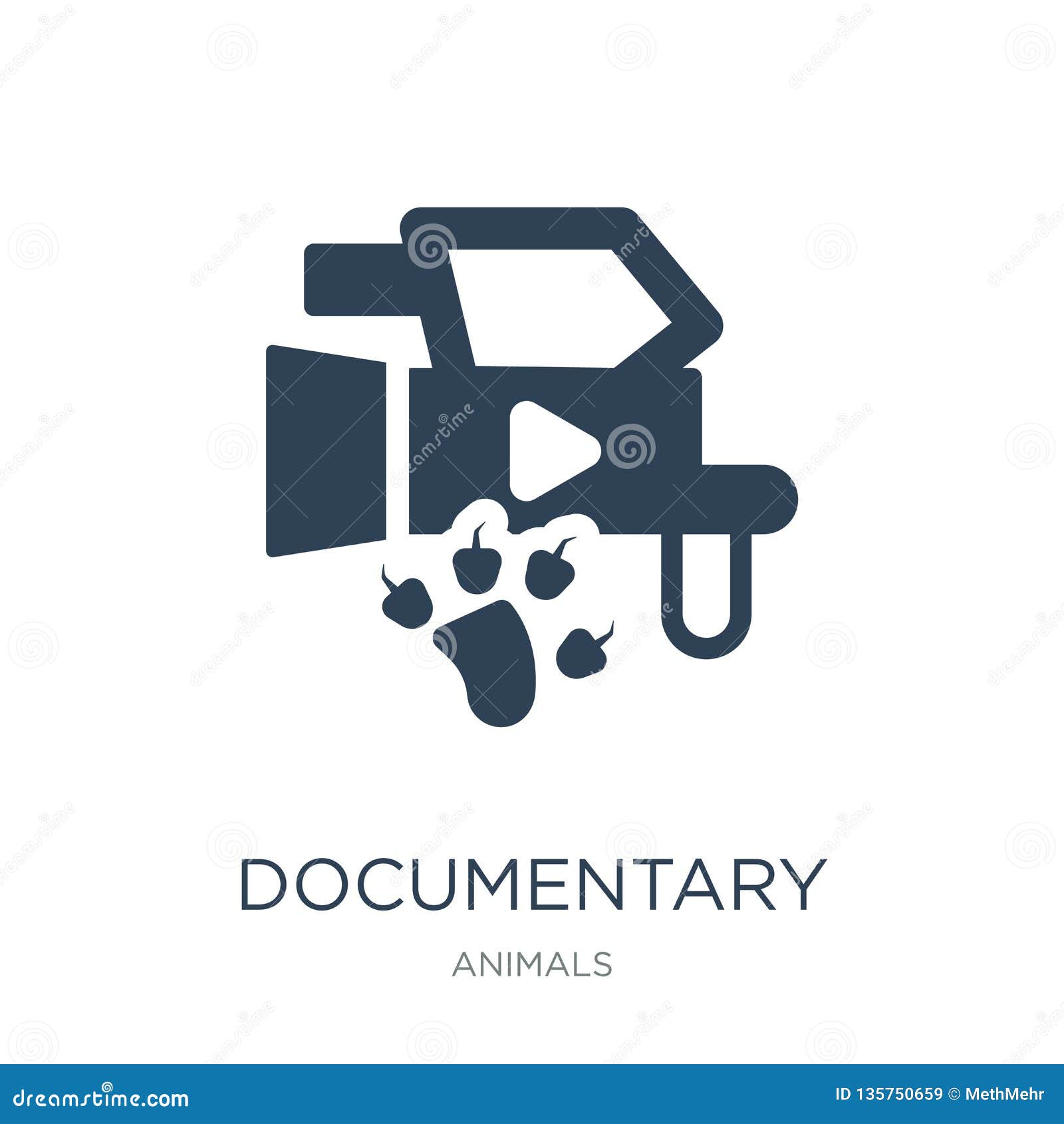 Documentary Icon in Trendy Design Style. Documentary Icon Isolated on ...