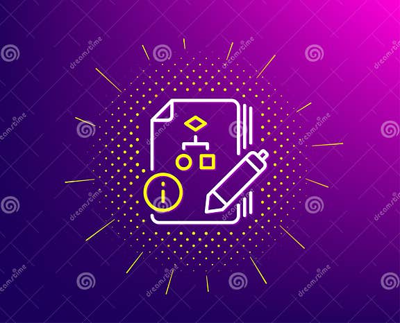 Documentation with Algorithm Line Icon. Technical Instruction Sign. Vector Stock Vector ...