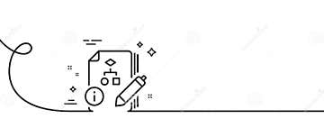 Documentation with Algorithm Line Icon. Technical Instruction Sign. Continuous Line with Curl ...