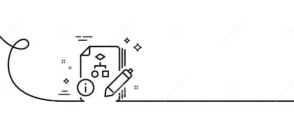 Documentation With Algorithm Line Icon Technical Instruction Sign Continuous Line With Curl