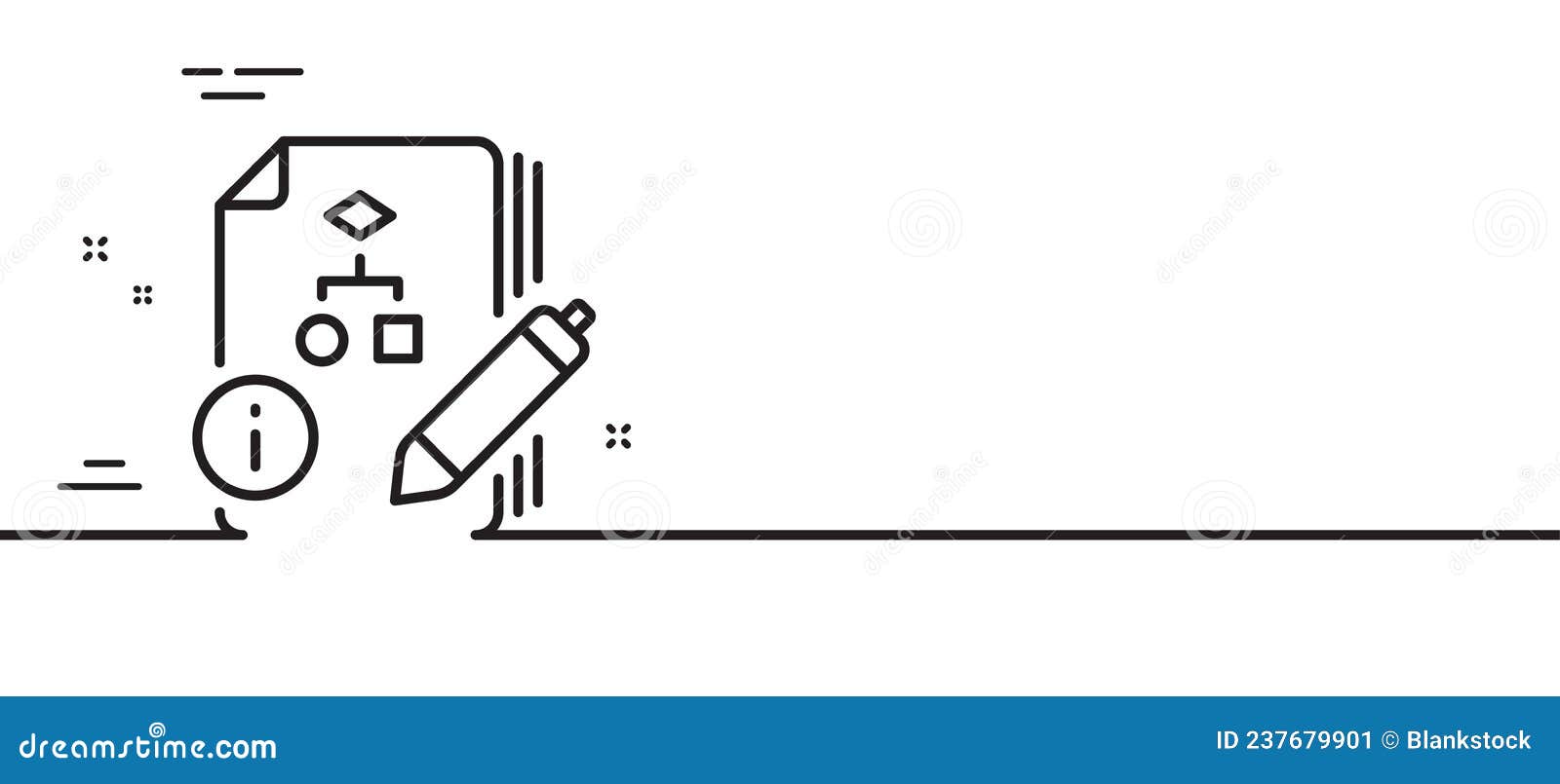 Documentation With Algorithm Line Icon Technical Instruction Sign Minimal Line Pattern Banner
