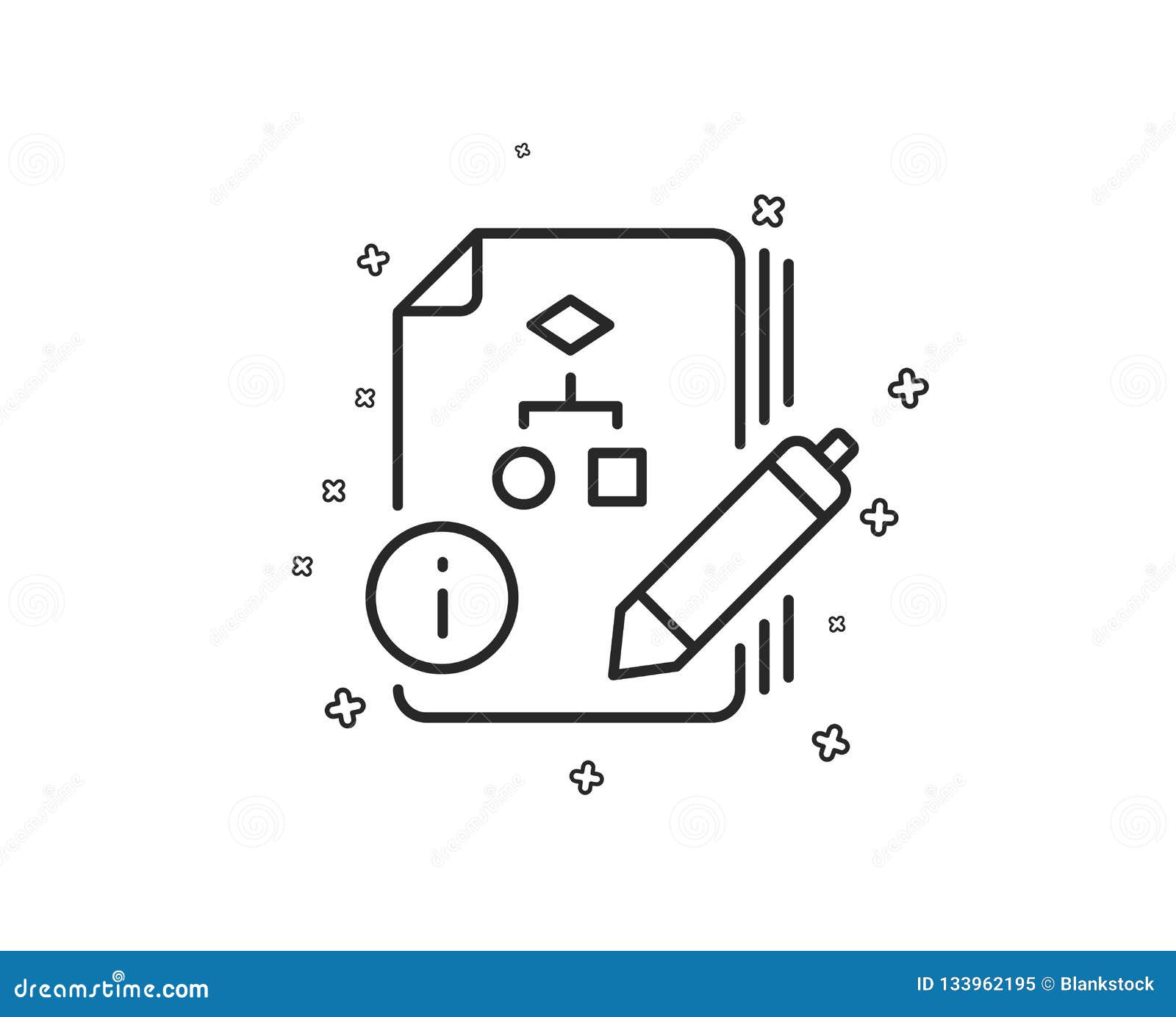 Documentation With Algorithm Line Icon Technical Instruction Sign Vector Stock Vector