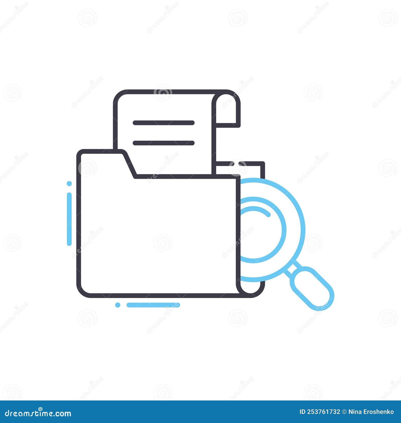 Documentation Management Line Icon, Outline Symbol, Vector Illustration ...