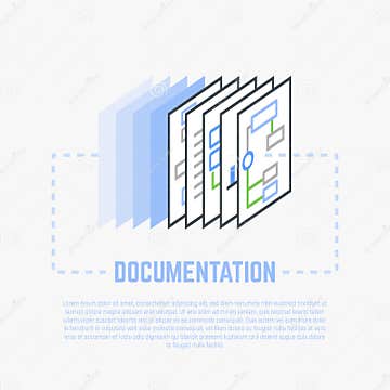 Documentation Process Line Illustration Stock Vector - Illustration of ...
