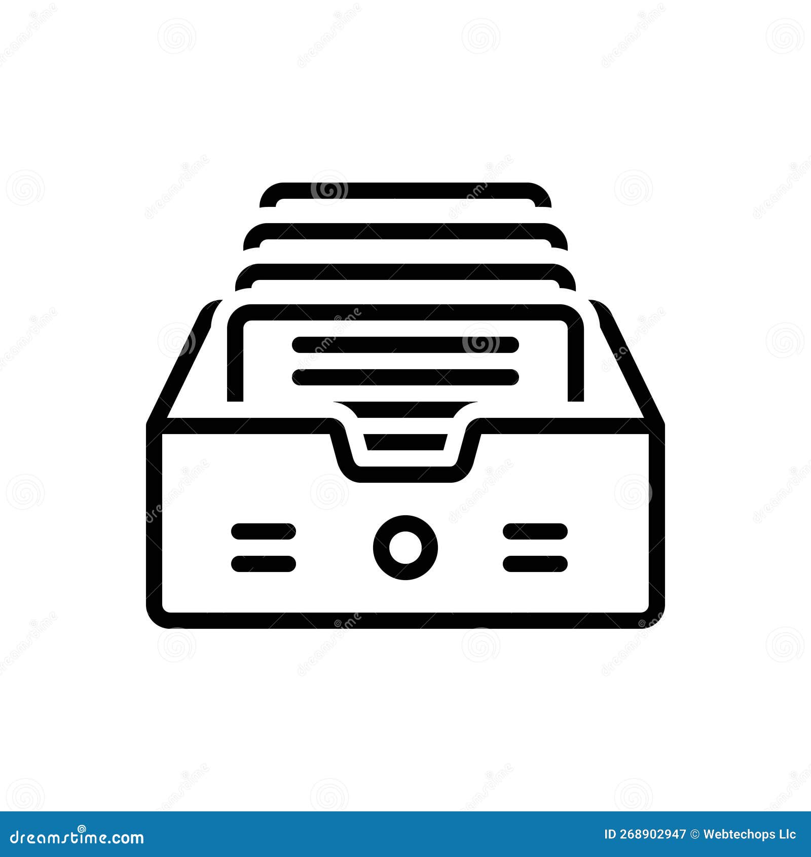 Black Line Icon for Documented, Record and Archive Stock Vector ...