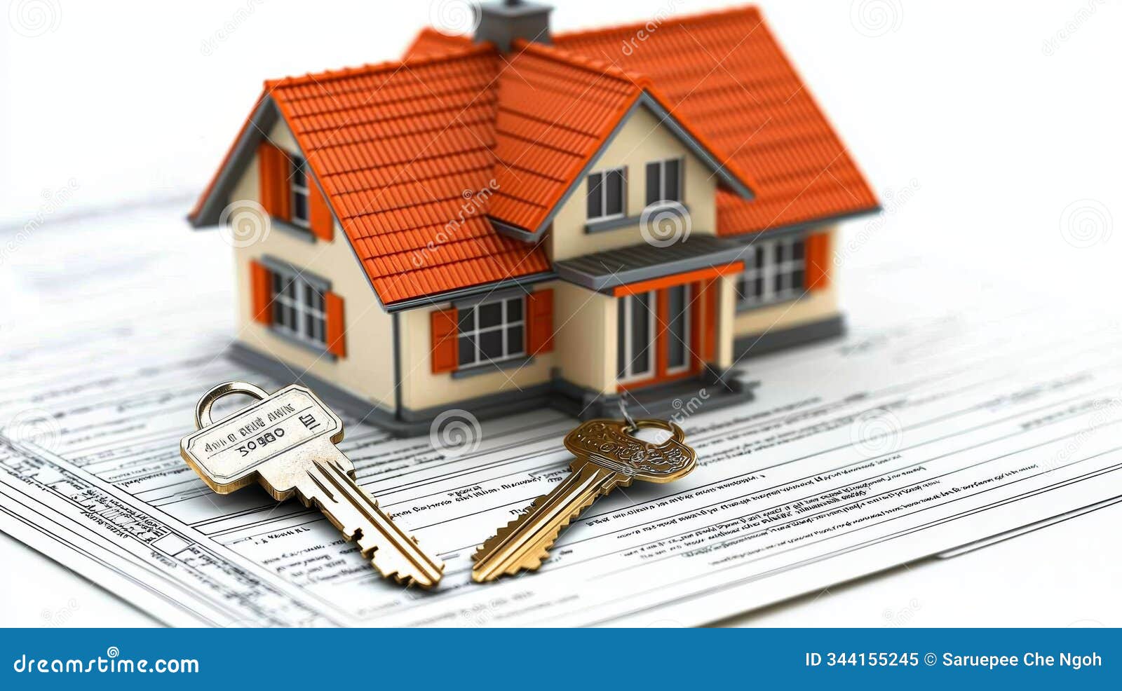 Documenting Home Ownership with House and Keys Stock Illustration ...