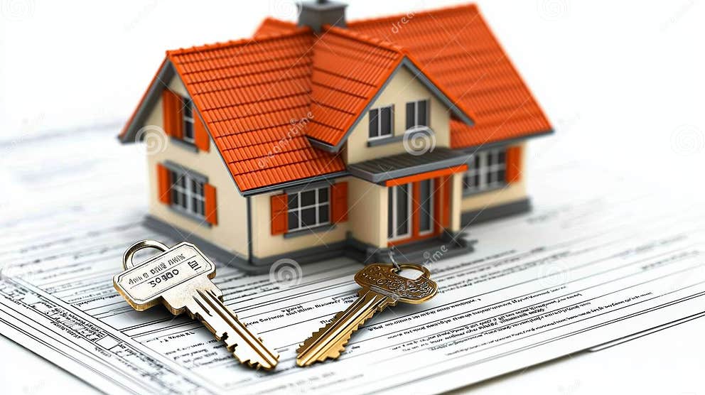Documenting Home Ownership with House and Keys Stock Illustration ...