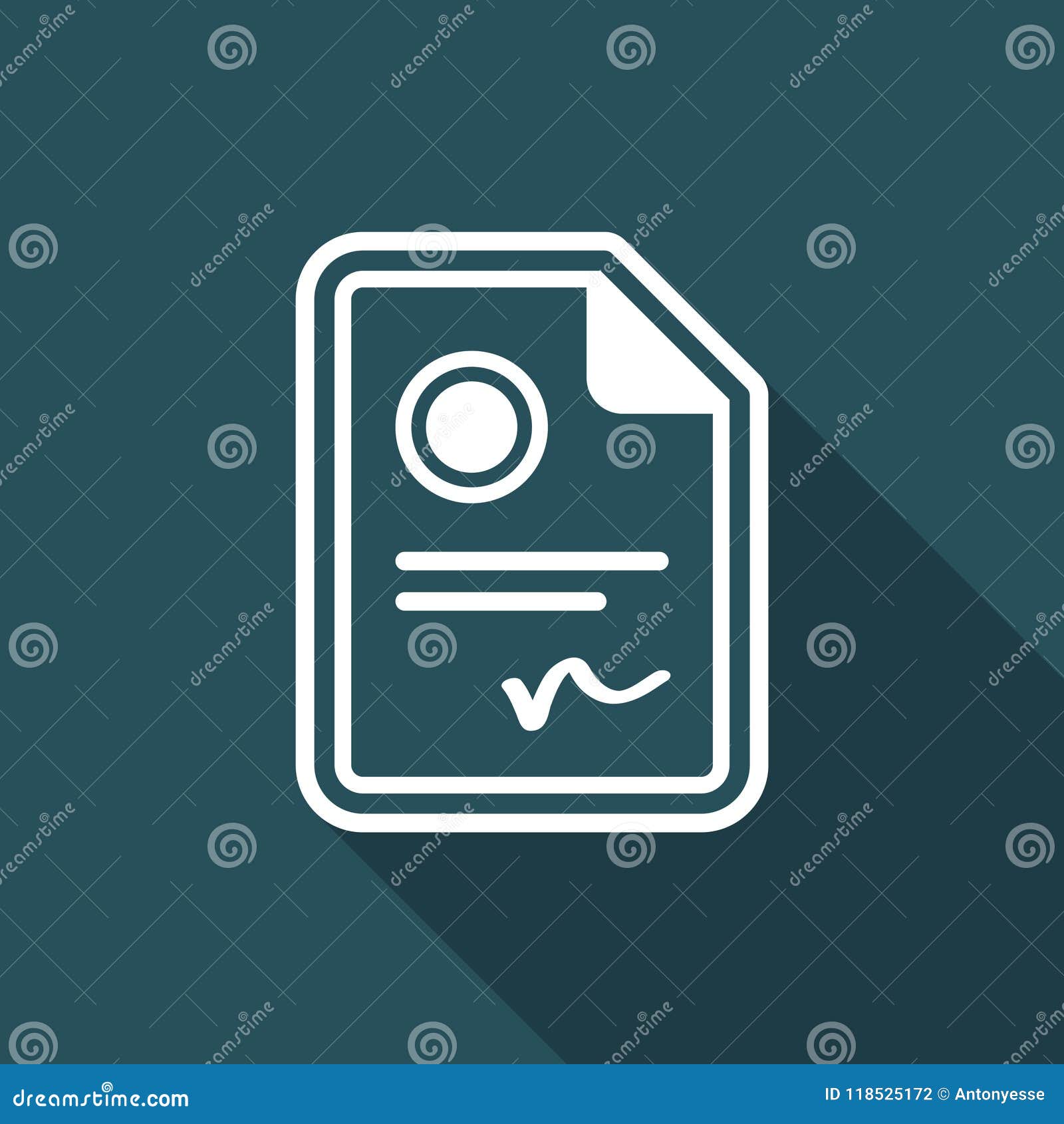 Documento Certificato - Icona Minima Illustrazione Vettoriale ...