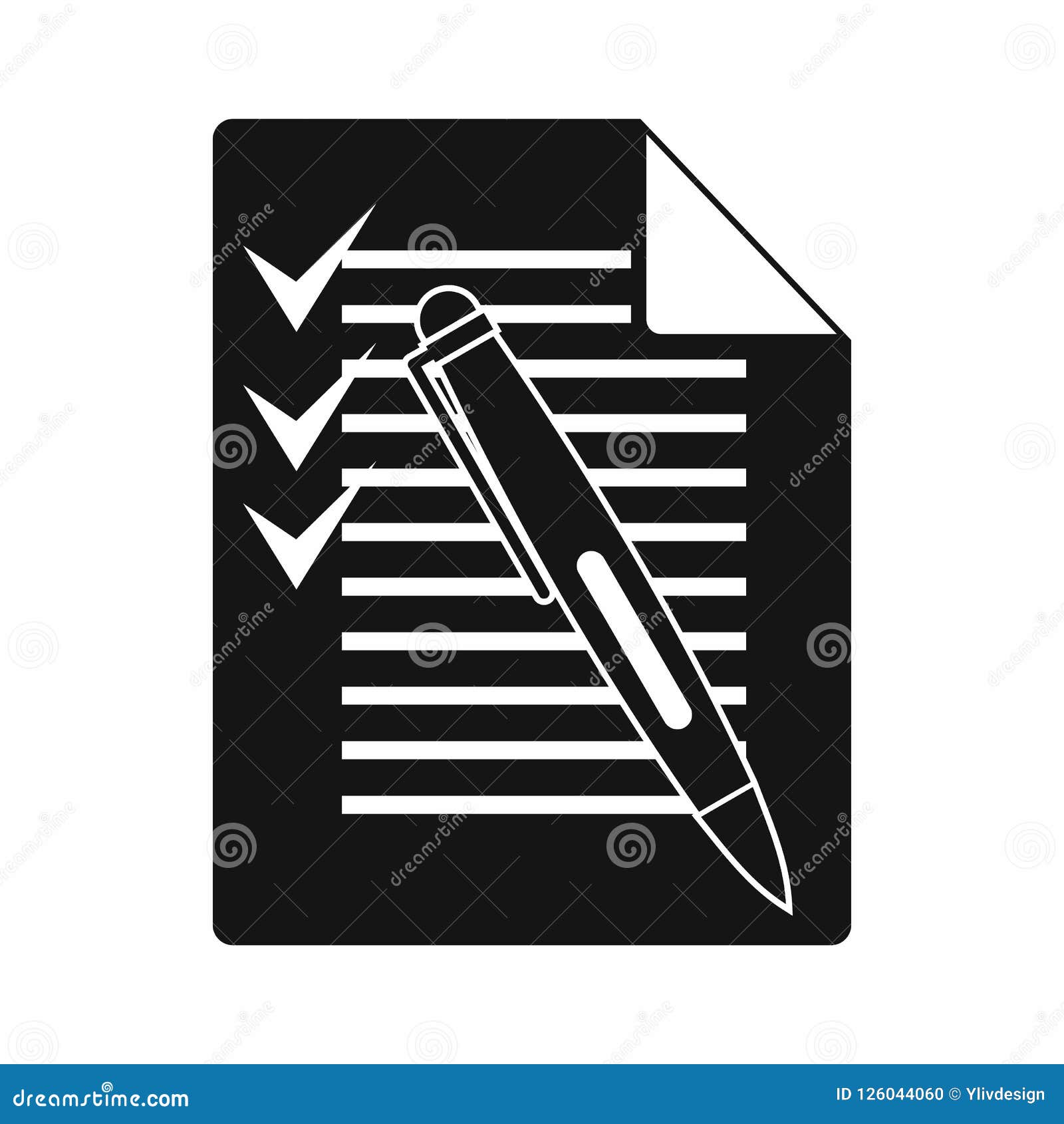 Documento Con Il Piano E L'icona Della Penna, Stile Semplice ...