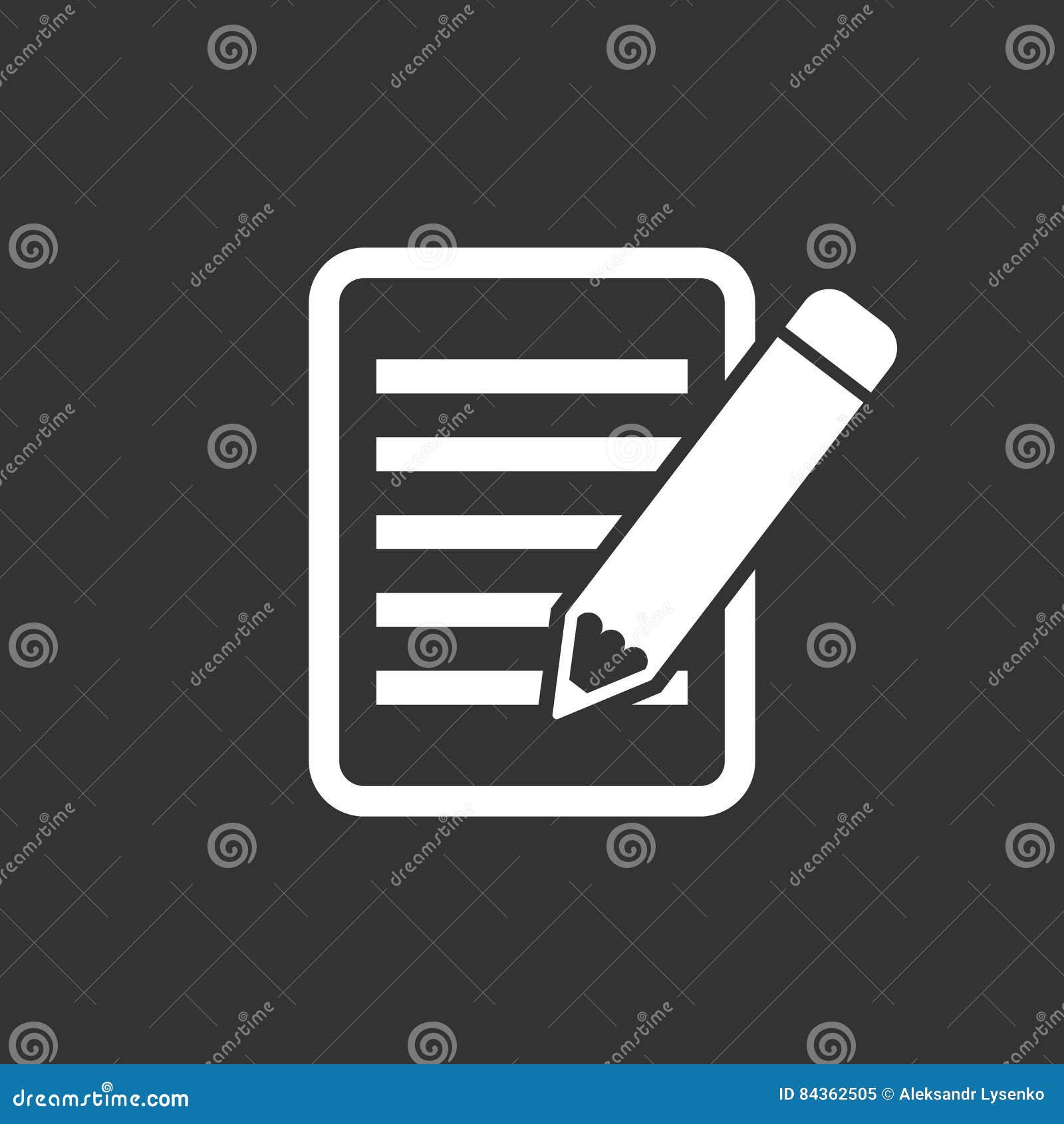 Documento Con L'icona Del Pittogramma Della Matita Illustrazione ...
