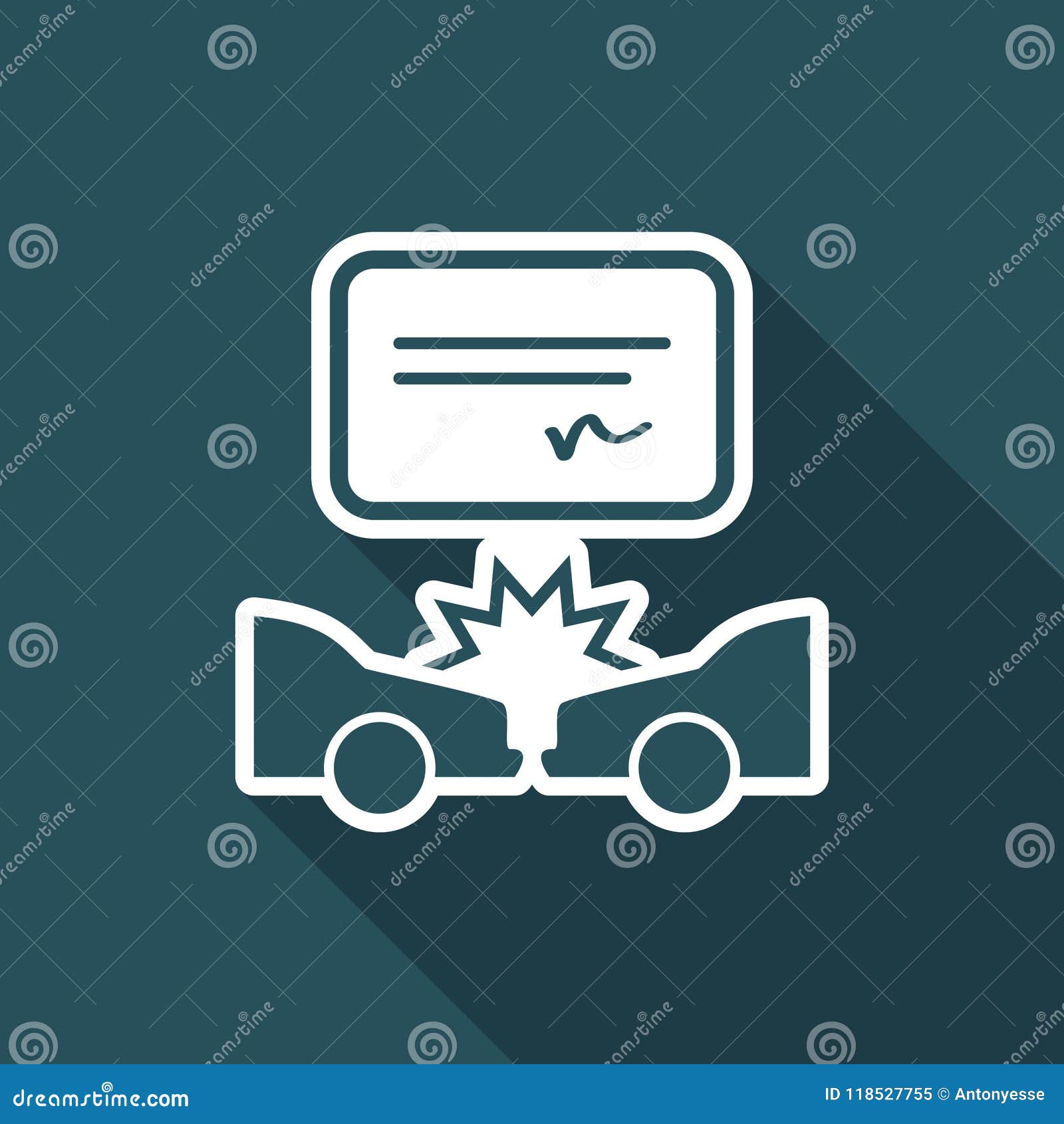 Documento Del Choque De Coche - Icono Plano Del Vector Ilustración del ...