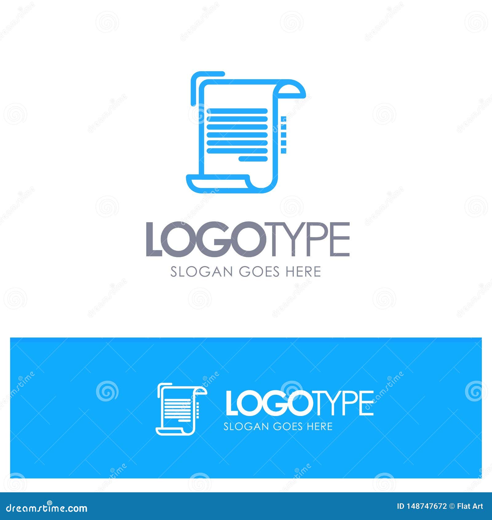 Documento, Rapporto, Nota, Carta, Linee Guida Logo Line Style Blu ...
