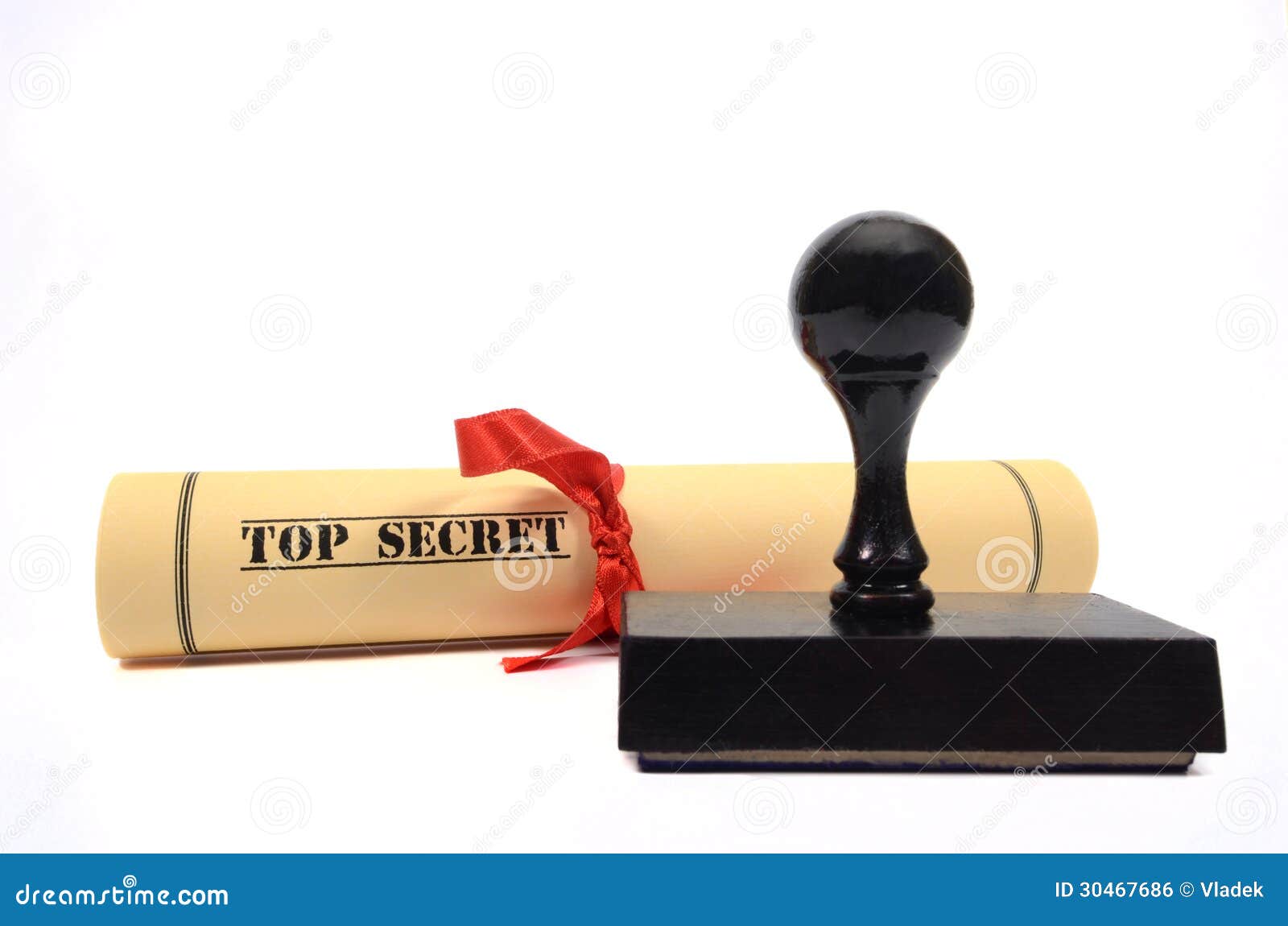 Documento Top-secret E Timbro Di Gomma Sui Precedenti Bianchi ...