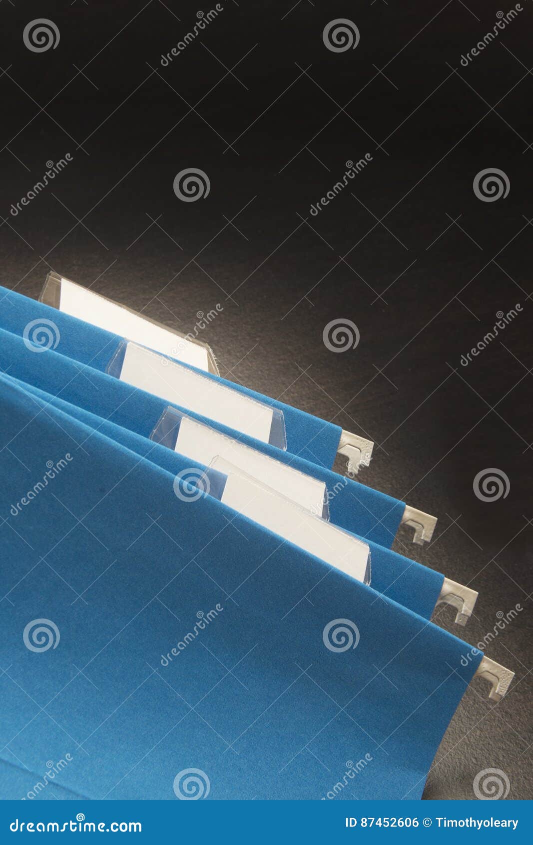 Documentos Azules De Las Carpetas De La Oficina Foto de archivo ...