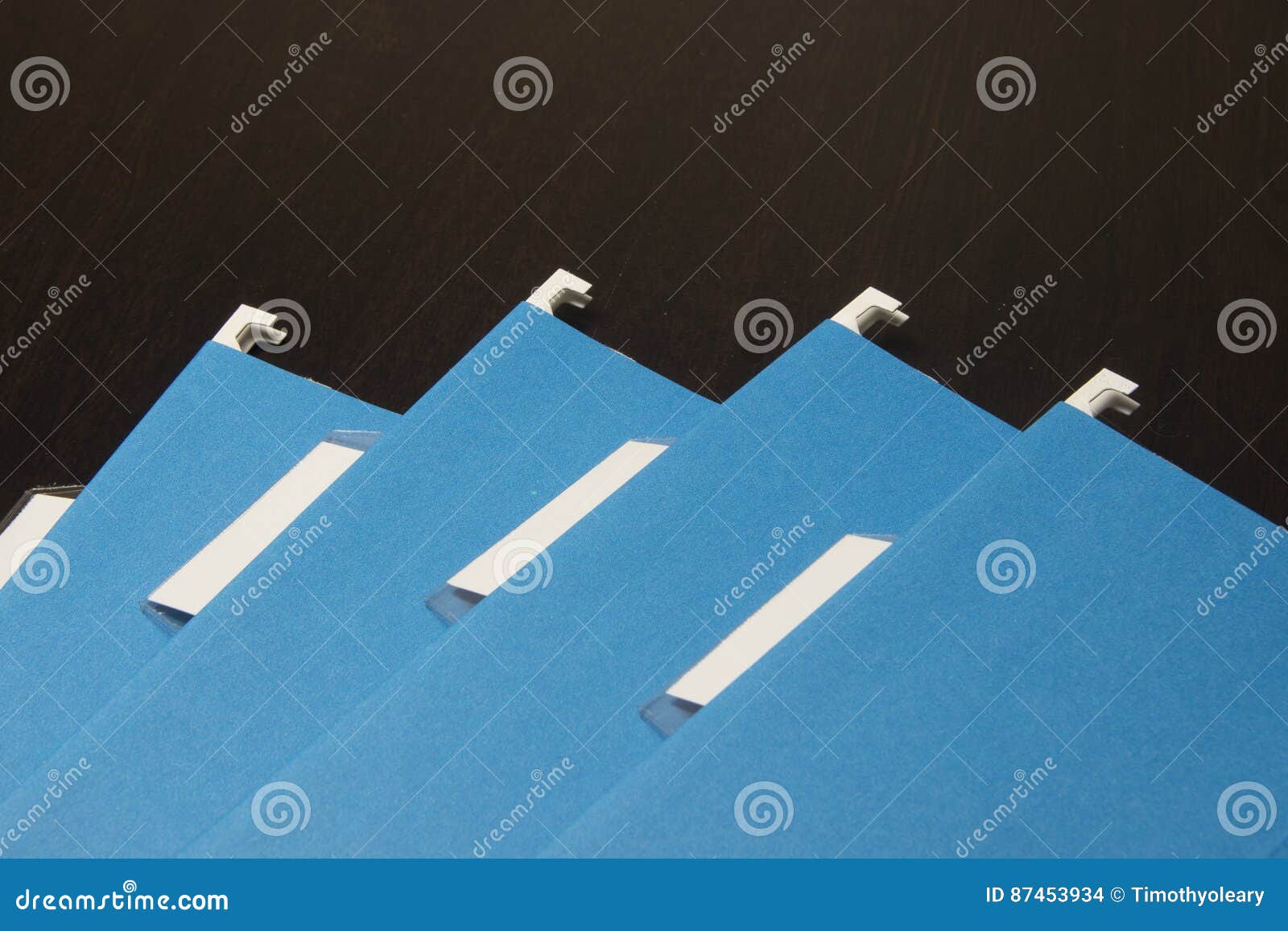 Documentos Azules De Las Carpetas De La Oficina Foto de archivo ...