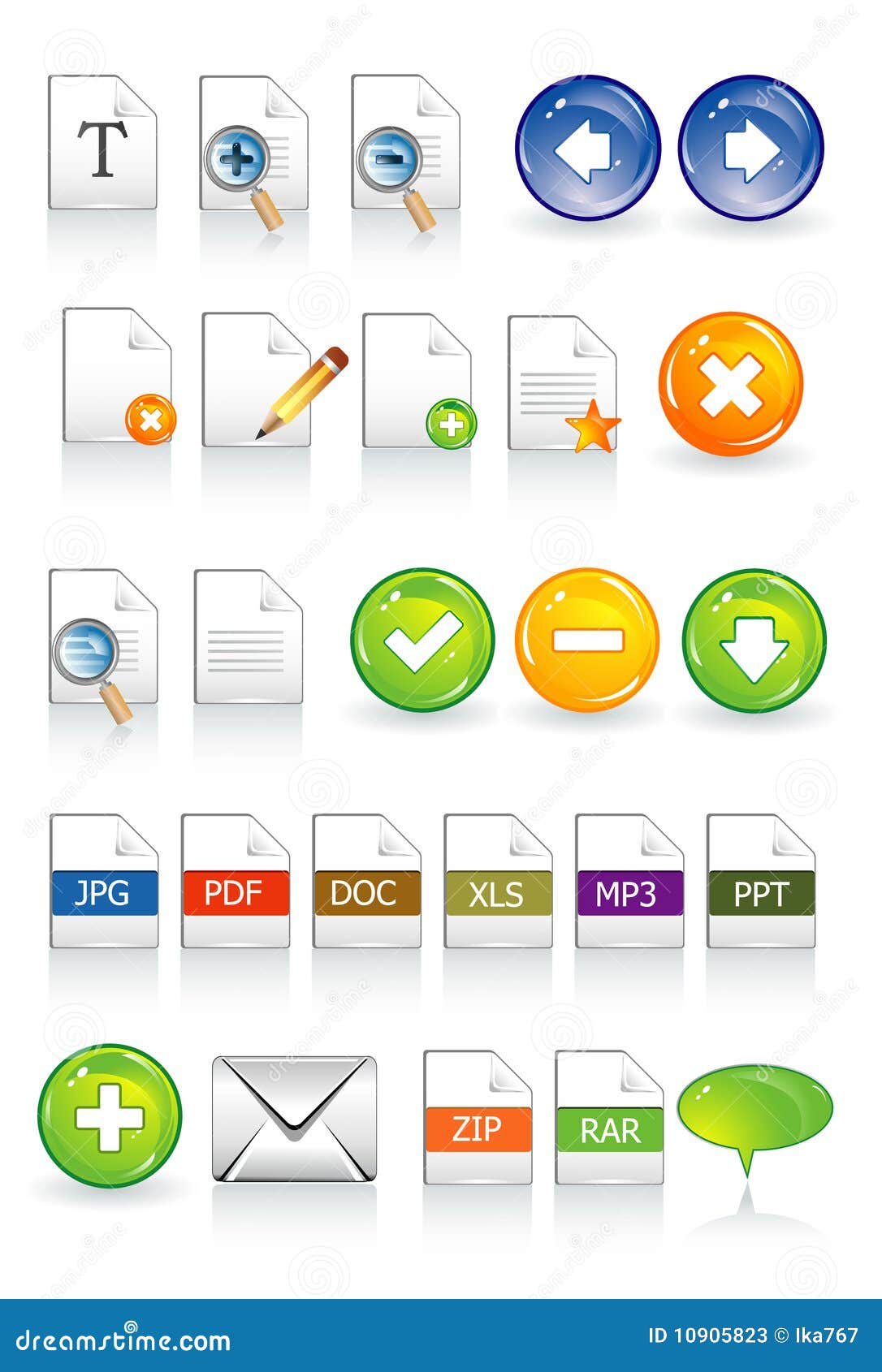 Documentos de los iconos ilustración del vector. Ilustración de nota ...