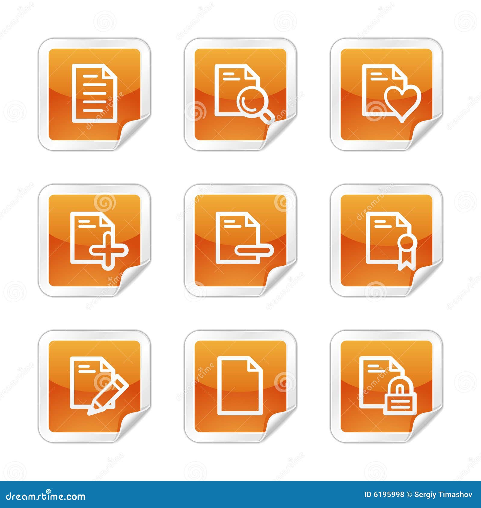 Documents 2 web icons stock vector. Illustration of glossy - 6195998