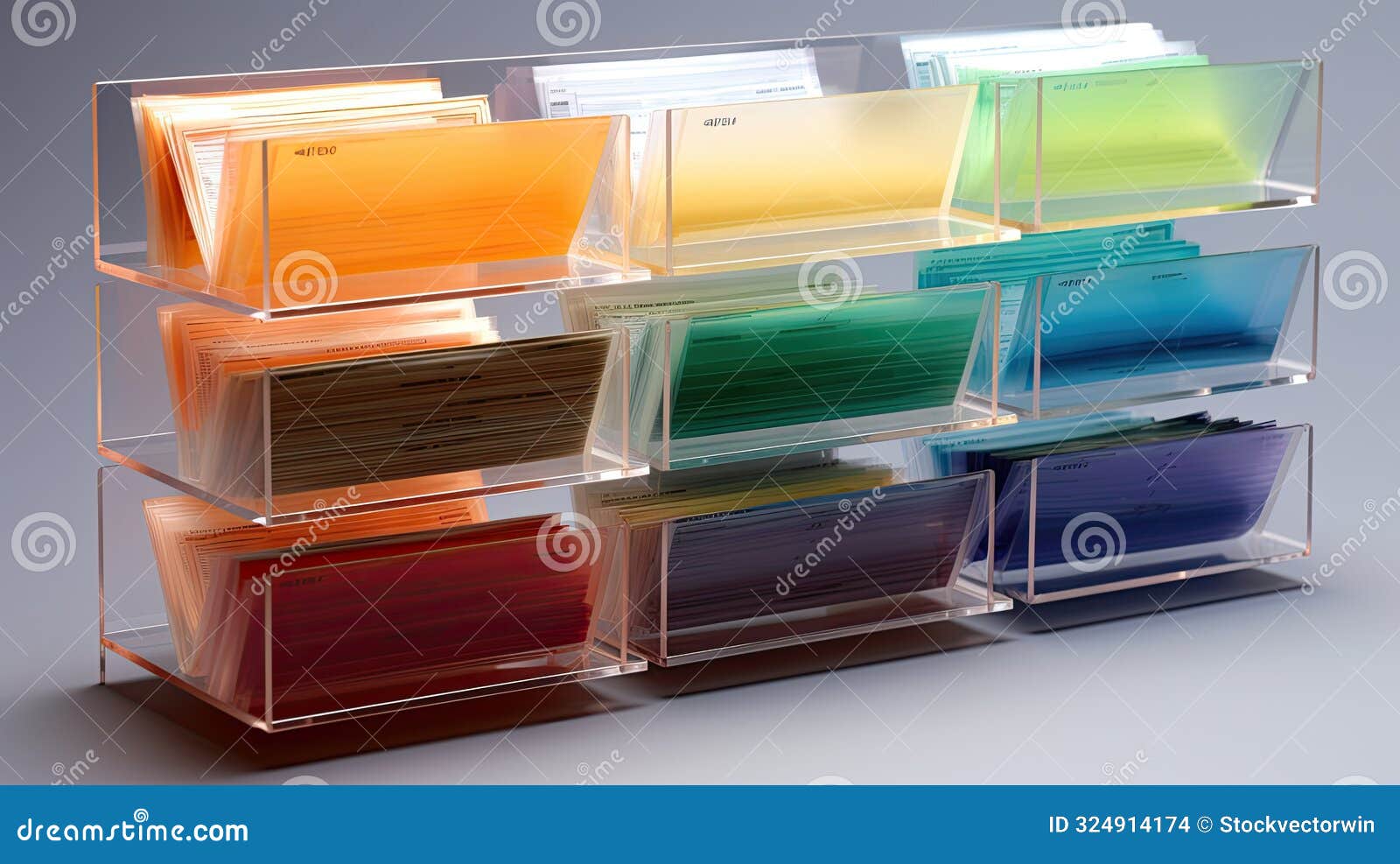 Documents acrylic holders stock illustration. Illustration of storage ...