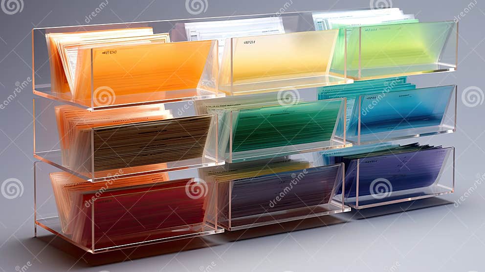 Documents acrylic holders stock illustration. Illustration of storage ...