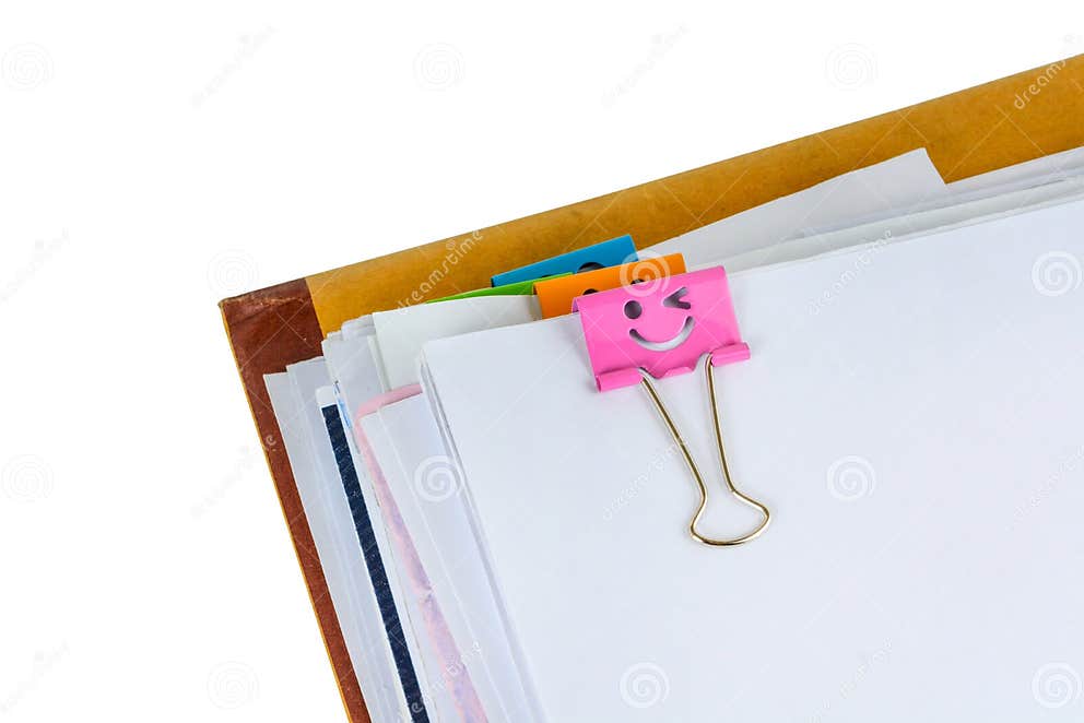 Documents with Binder Clips Stock Image - Image of work, corporate ...