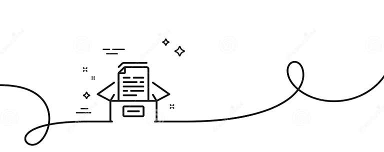 Documents Box Line Icon. Doc Files Page Sign. Continuous Line with Curl ...