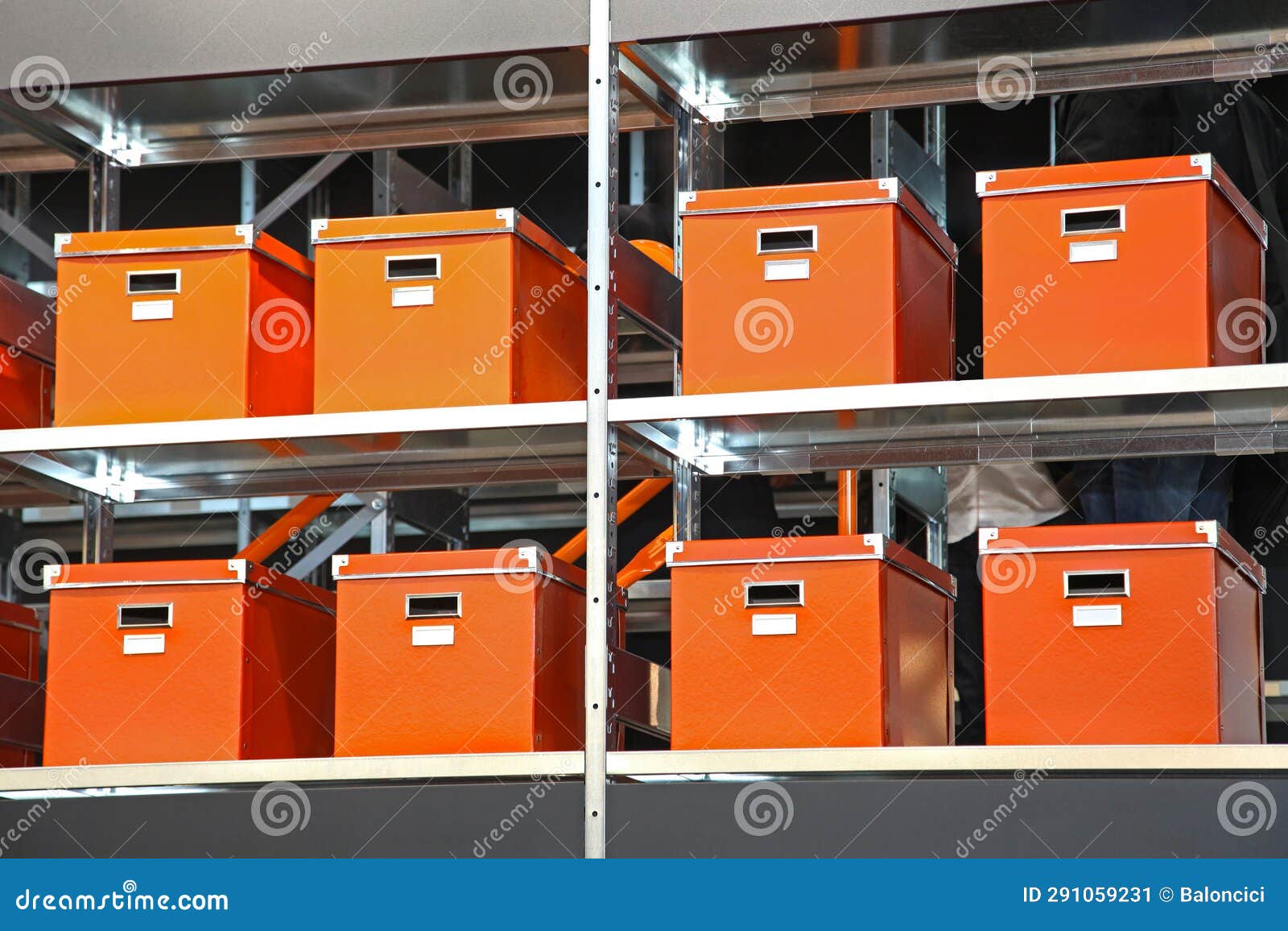 Documents Boxes Metal Shelf Stock Image - Image of neat, shelf: 291059231