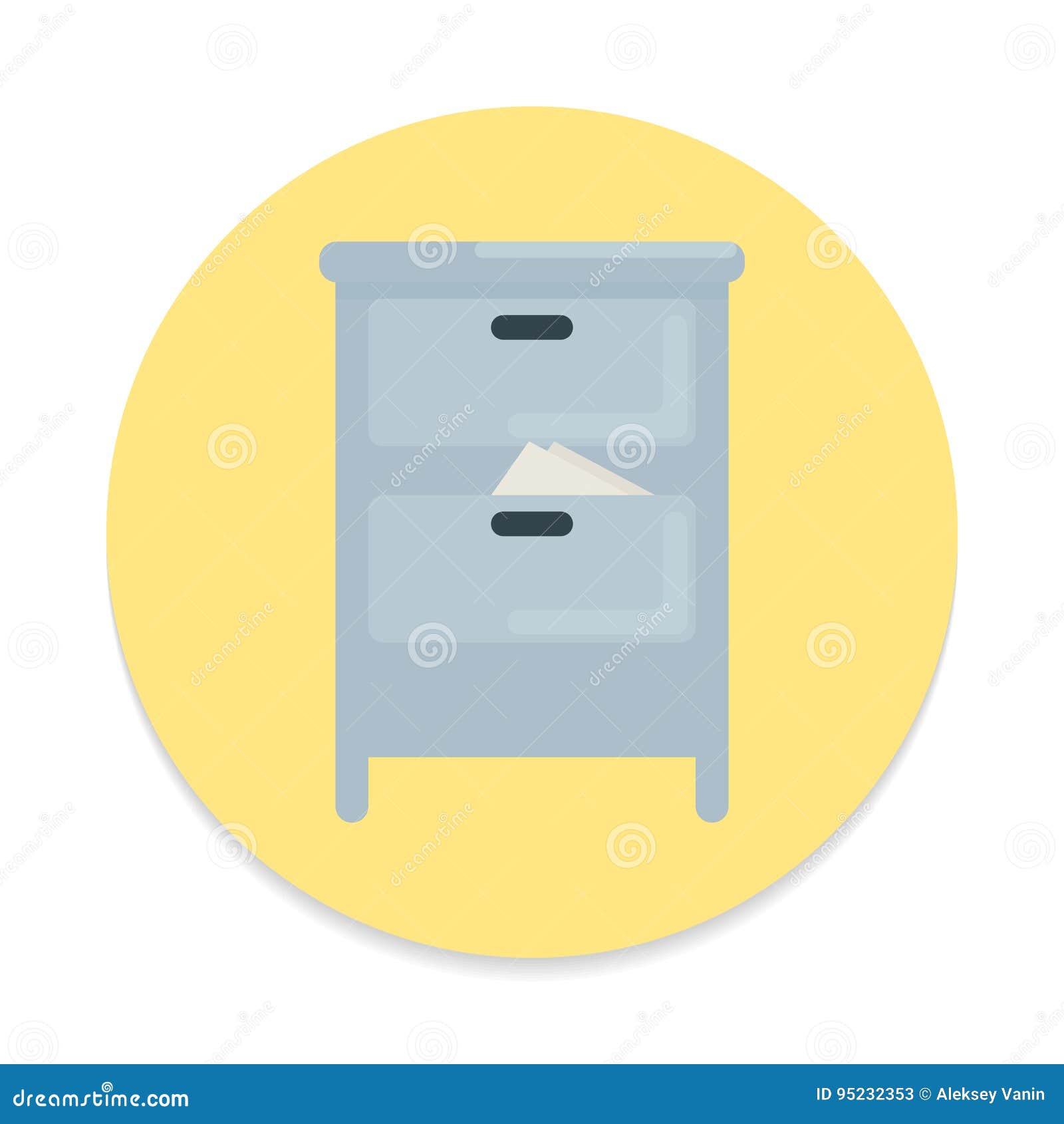 Documents Cabinet Flat Icon. Round Colorful Button, Archive Circular ...