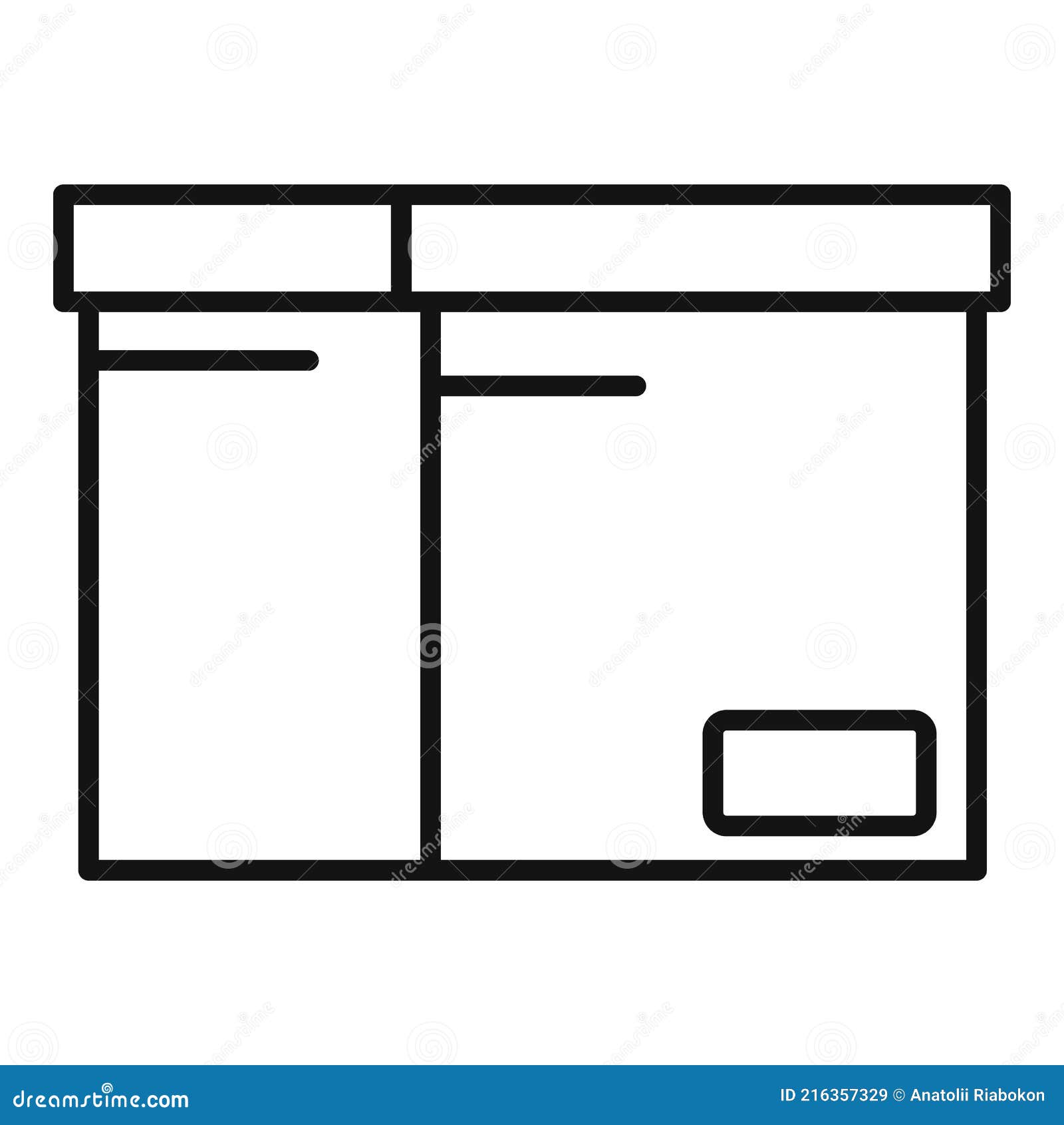 Documents Carton Box Icon, Outline Style Stock Vector - Illustration of ...
