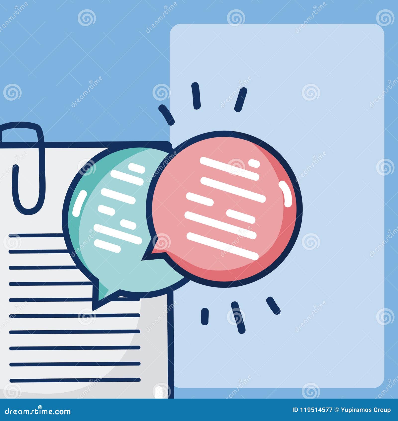 Documents with Chat Bubbles Stock Vector - Illustration of organization, organize: 119514577