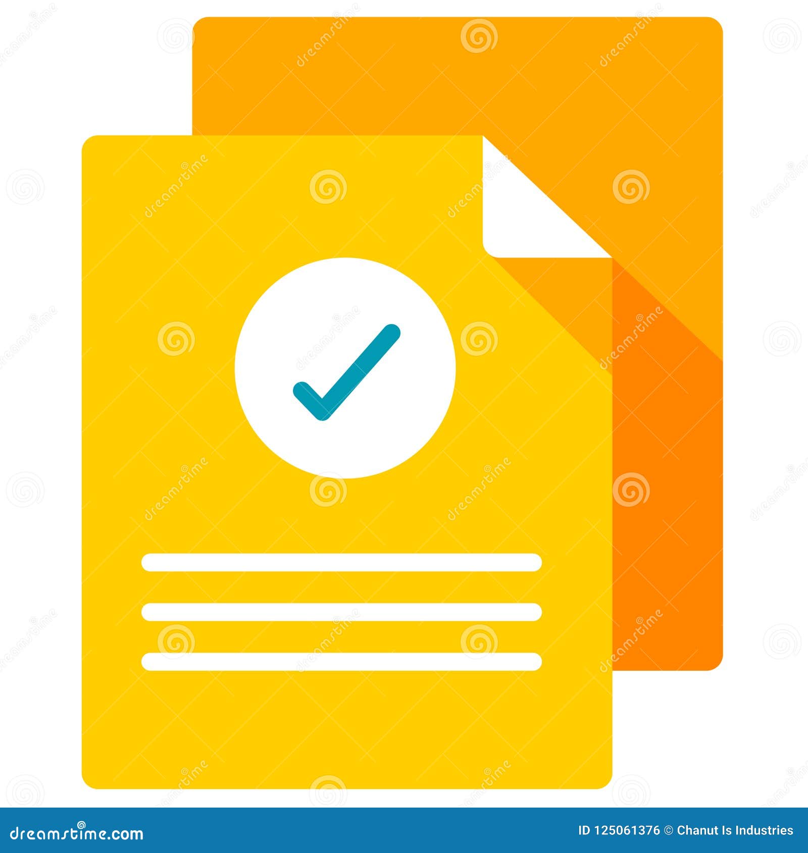 Verified Document Flat Illustration Stock Vector - Illustration of ...