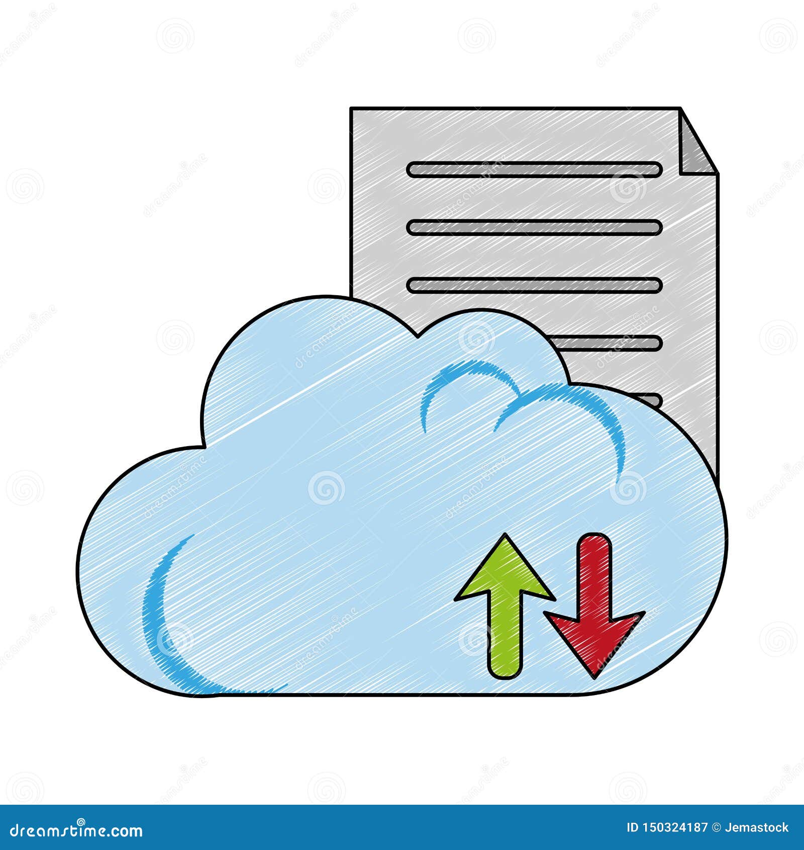 Documents on Cloud Computing Scribble Stock Vector - Illustration of ...