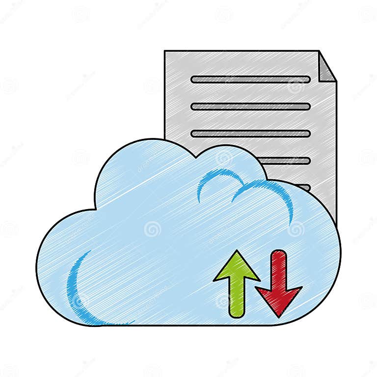 Documents on Cloud Computing Scribble Stock Vector - Illustration of encryption, cloud: 150324187