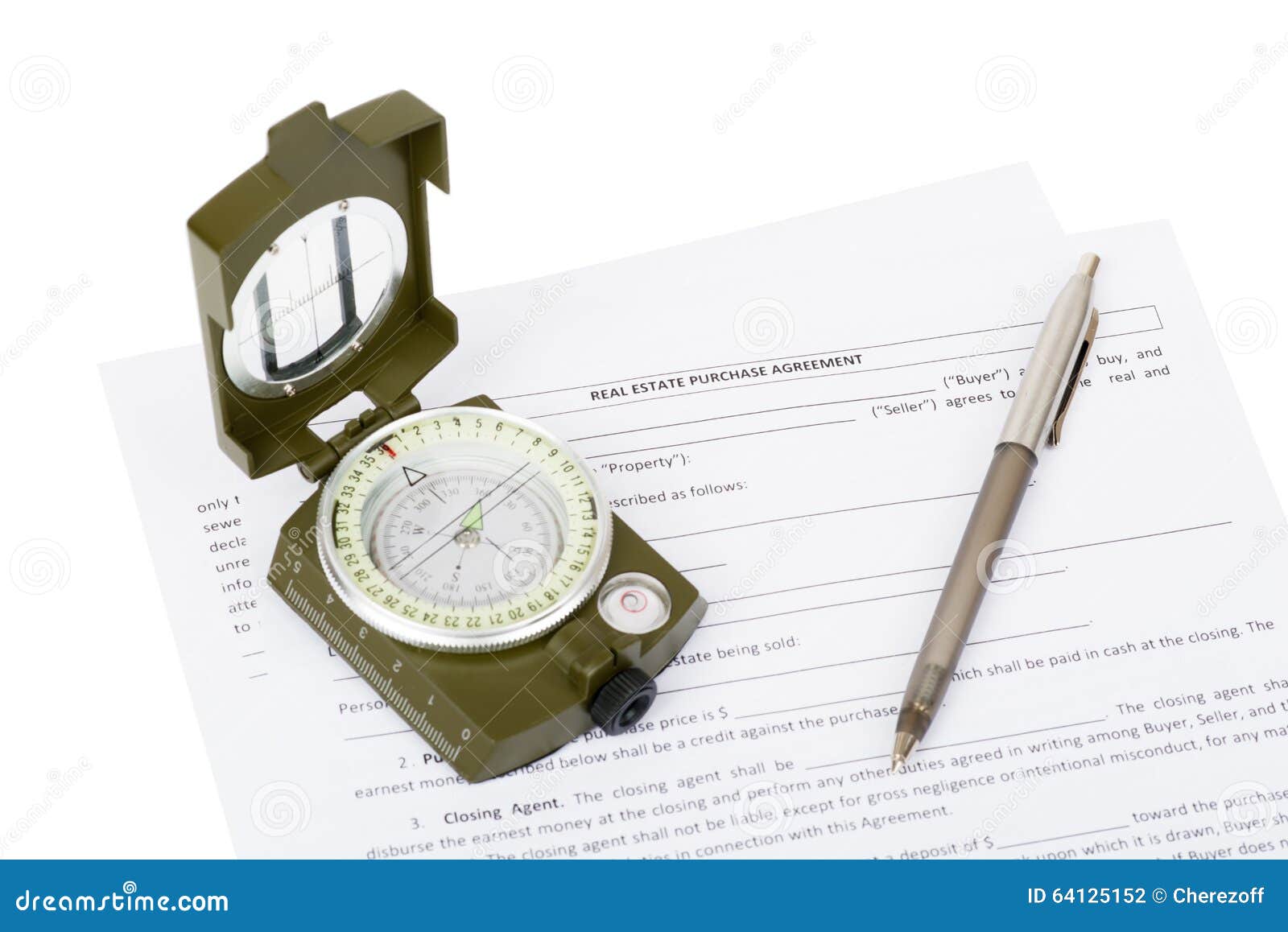 Documents with compass stock photo. Image of signature - 64125152