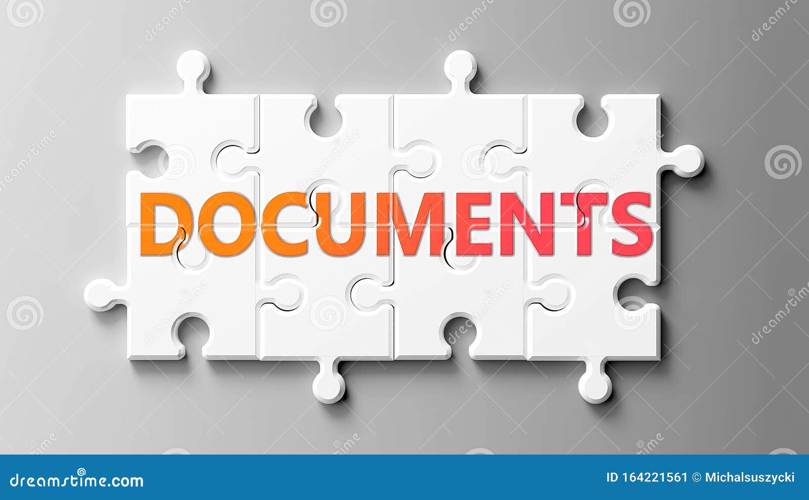 Documents Complex Like a Puzzle - Pictured As Word Documents on a ...
