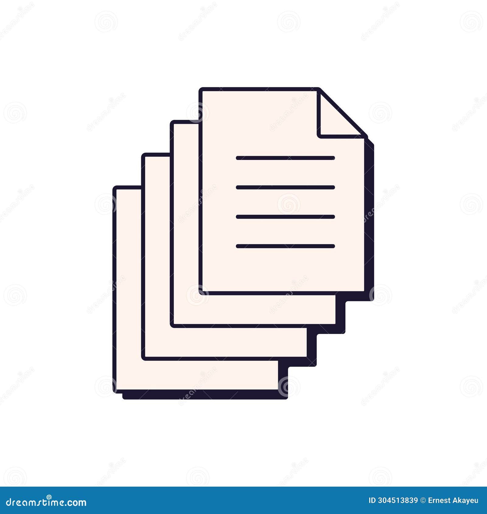 Documents Copies, Papers Stack. Old Retro Information Icon In 90s Style ...