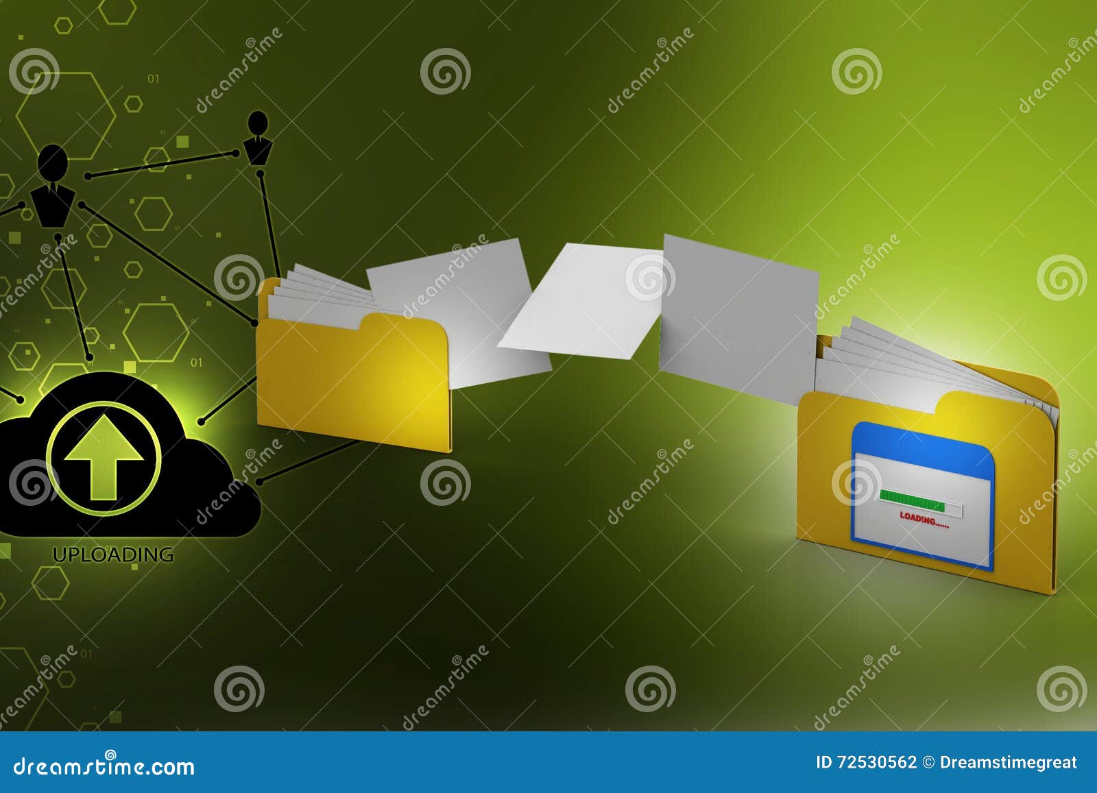 Documents Copying One File To Another Stock Illustration - Illustration ...