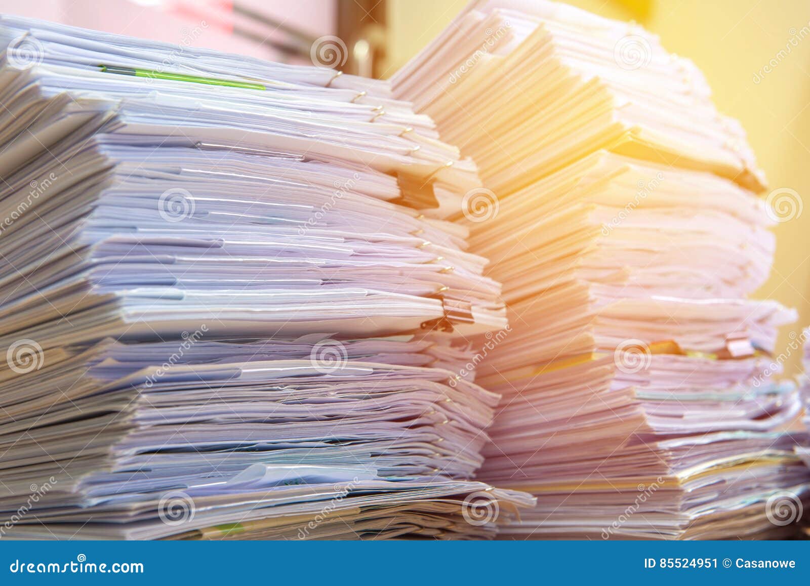 Documents on Desk Stack Up High Waiting To Be Managed Stock Image ...