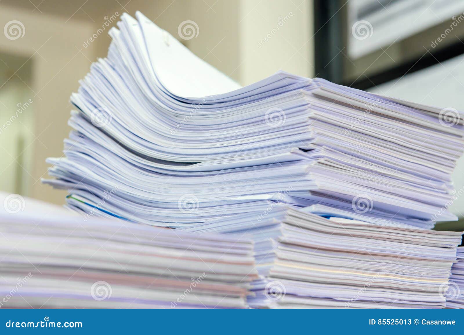Documents on Desk Stack Up High Waiting To Be Managed Stock Image ...
