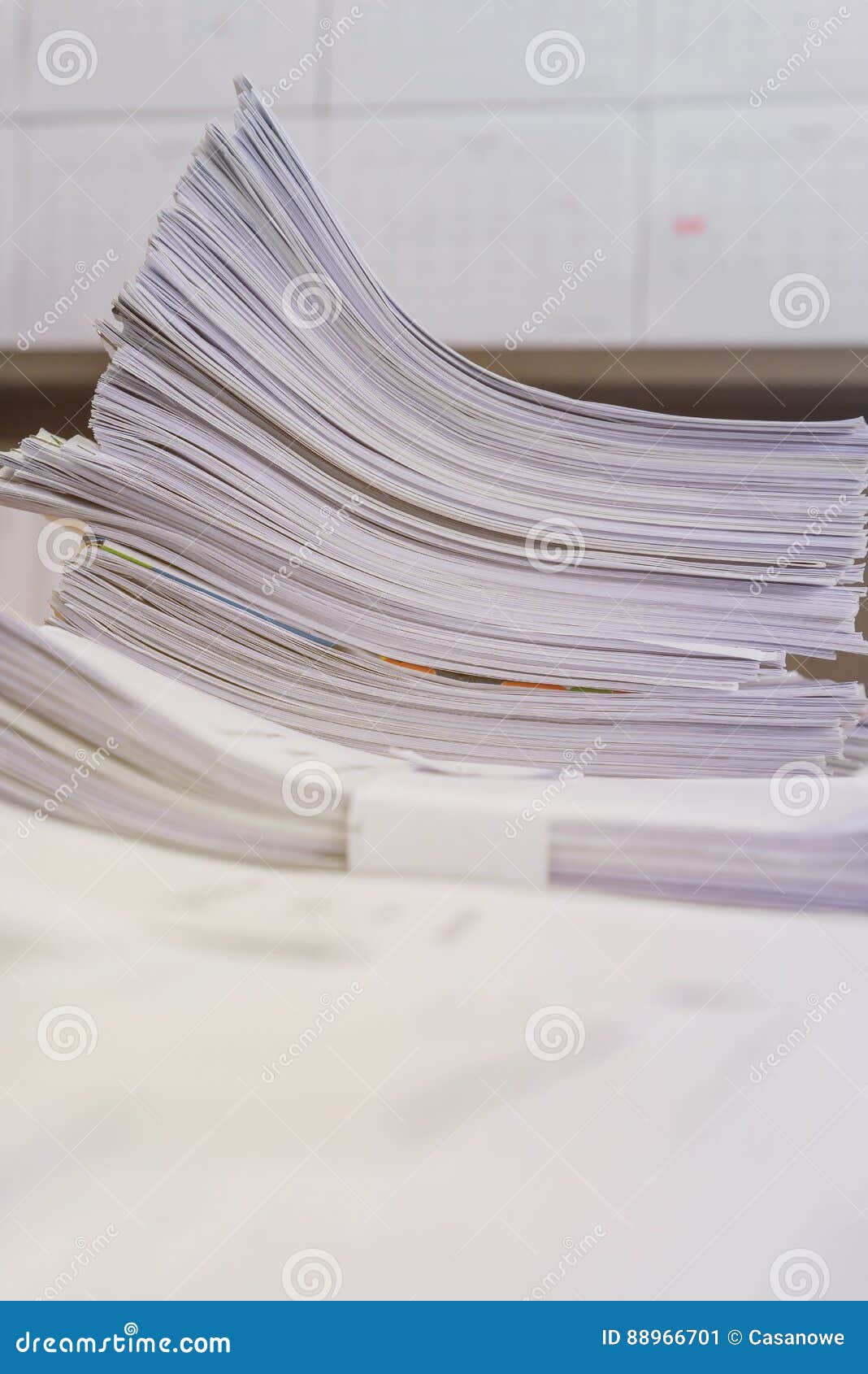 Documents On Desk Stack Up High Waiting To Be Managed Royalty-Free ...