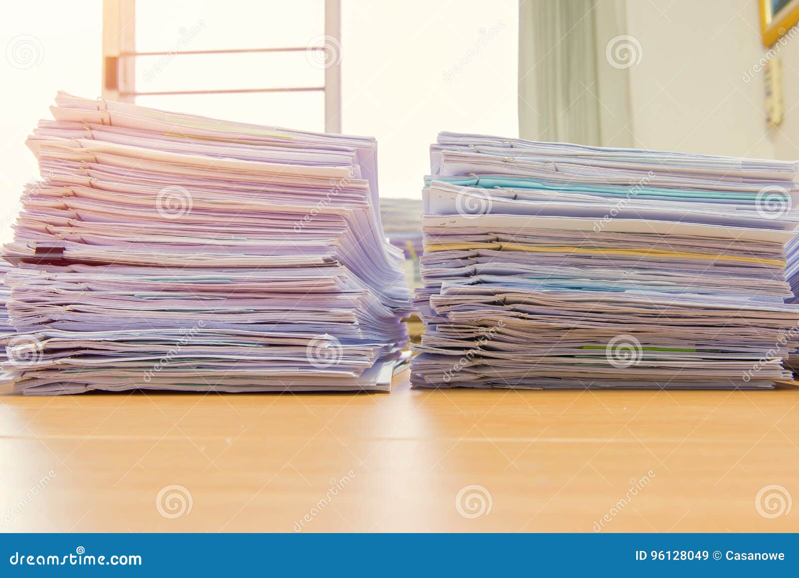 Documents on Desk Stack Up High Waiting To Be Managed Stock Image ...