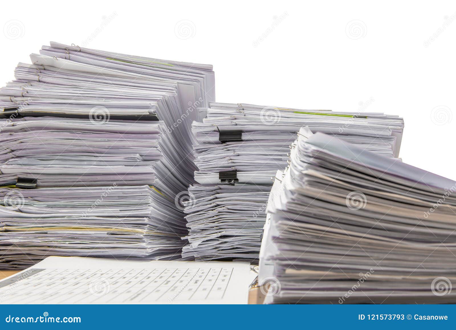Documents on Desk Stack Up High Waiting To Be Managed Stock Image ...