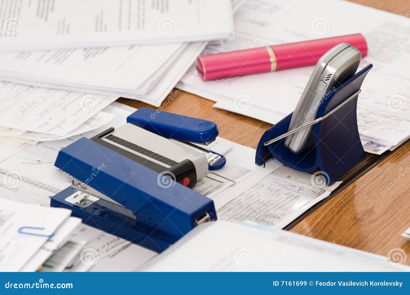 Documents on a desktop. stock image. Image of conditions - 7161699