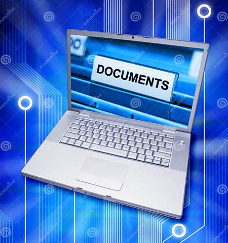Documents Digital Files Computer Stock Image - Image of computer ...