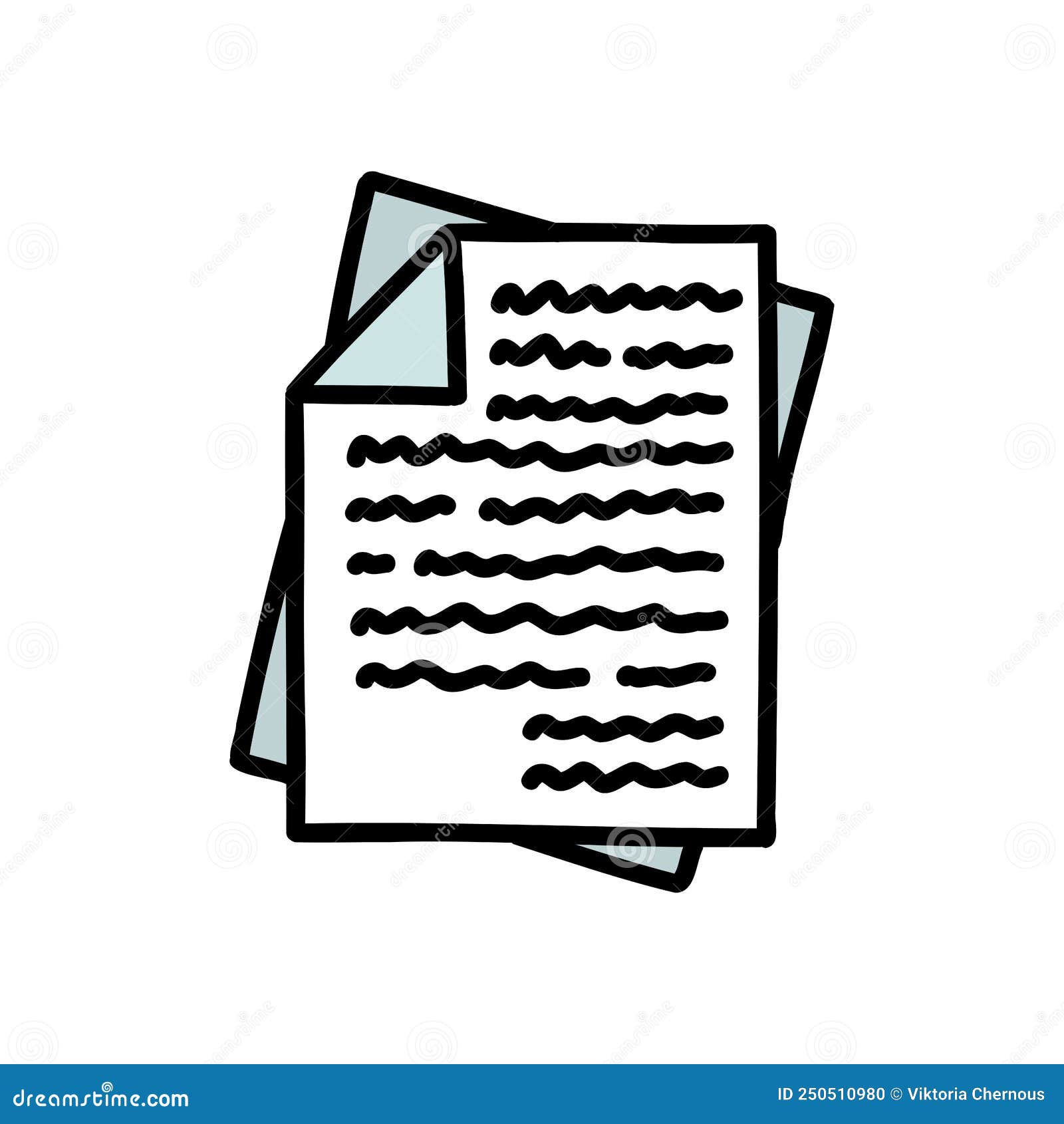 Documents Doodle Icon, Vector Color Line Illustration Stock Vector ...